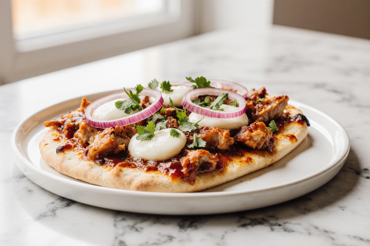 BBQ Chicken Flatbread Pizza Easy And Quick Dinner Idea BBQ Chicken Flatbread Pizza Easy And Quick Dinner Idea